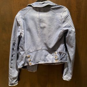 Blank NYC | Jackets & Coats | Blank Light Blue Leather Moto Jacket ...